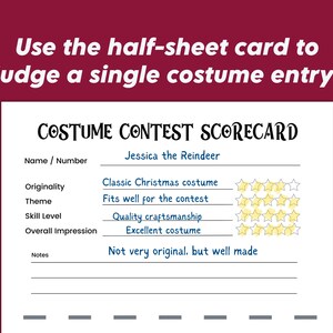 Christmas Costume Contest Scorecard: Printable Holiday Judging (PDF) - Etsy