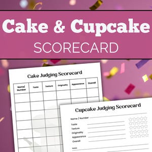 Cake & Cupcake Tasting Scorecard – Printable Judging Sheets for Pastry ...