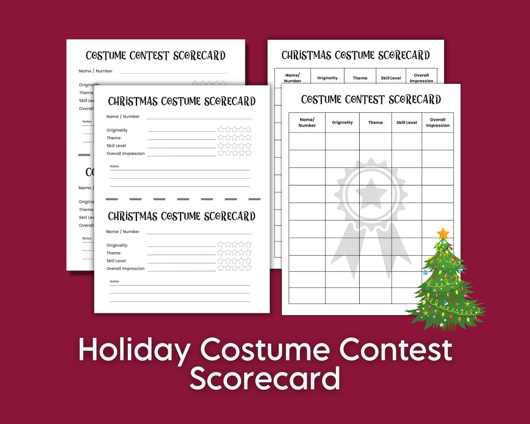 Christmas Costume Contest Scorecard – Printable Holiday Judging (PDF ...