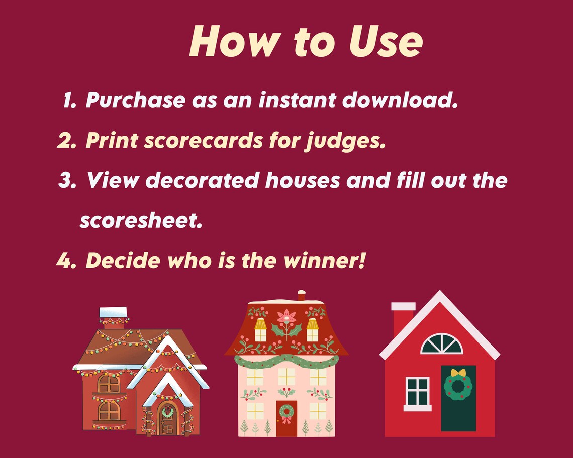Christmas Lights Judging Scorecard – Holiday Decoration Contest ...