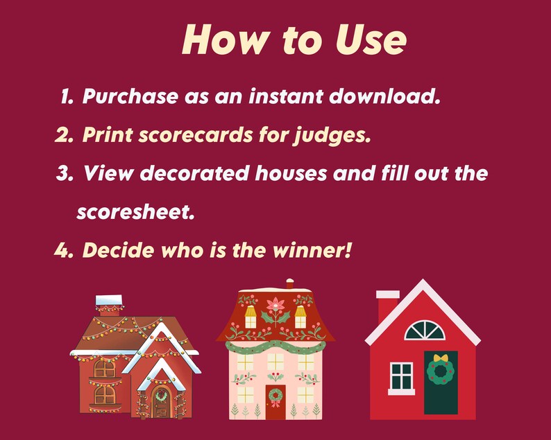 Christmas Lights Judging Scorecard – Holiday Decoration Contest ...
