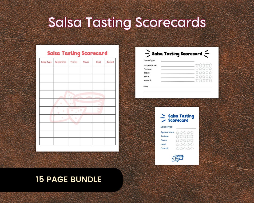Salsa Tasting Contest Scoarcard Printable Ballot for Cinco De Mayo ...