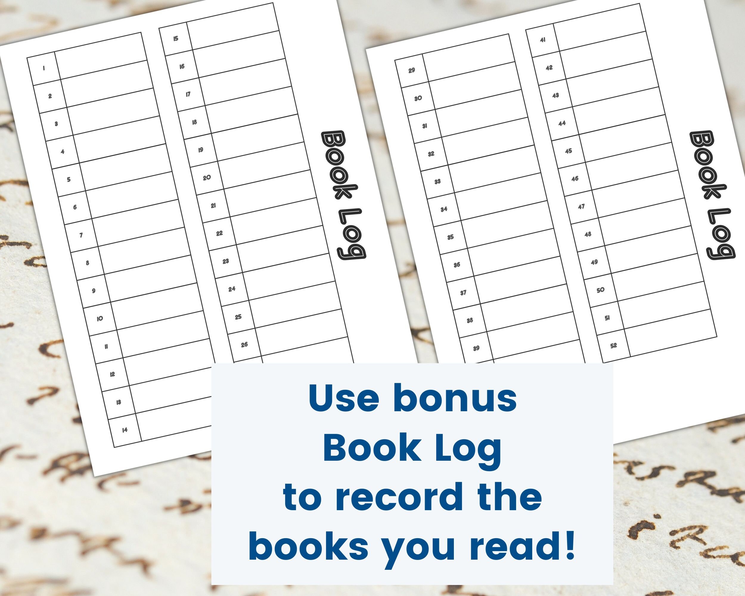 52 Week Book Tracker and Reading Log Set Your Goal to Read One Book ...