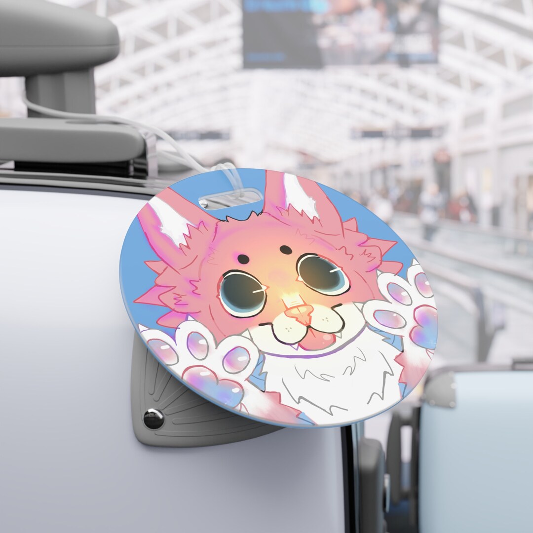 Furry Fandom Luggage Bag Tag, Fursona Gift, Fursuit Dog Face, Furry ...