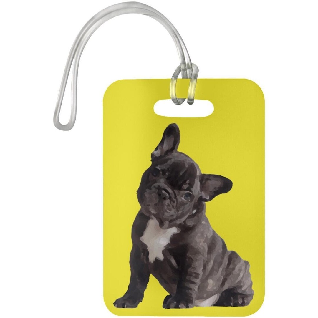 Bulldog Luggage Tag, Luggage Tags for Dog Owners, Diaper Bag Baby Tag ...