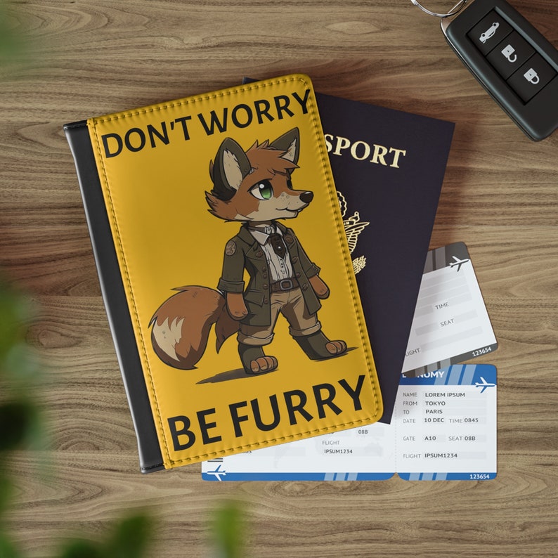 Fursuit Fandom Passport Holder Furry Art Passport Wallet Fursona Furry ...
