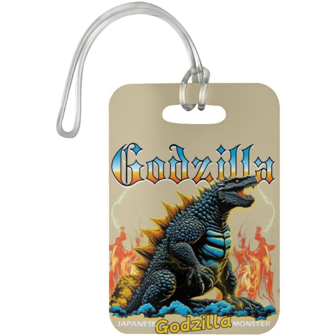 Godzilla Luggage Tag, Monster Baggage Tag , Gift for Manga and Japan ...
