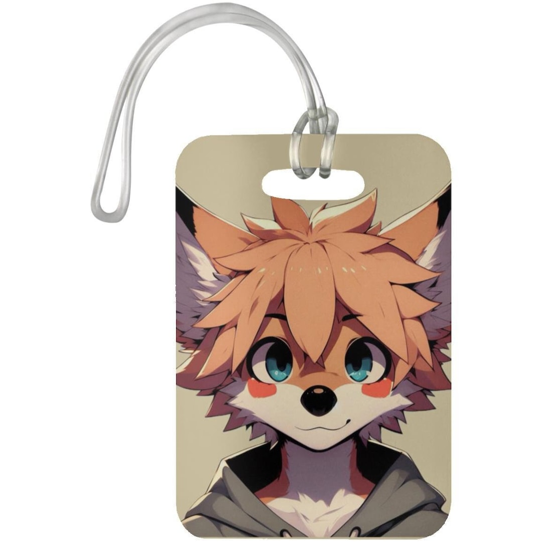 Fursona Luggage Tag, Furry Art Fox, Bag Tag Furry Mask Travel Gift ...