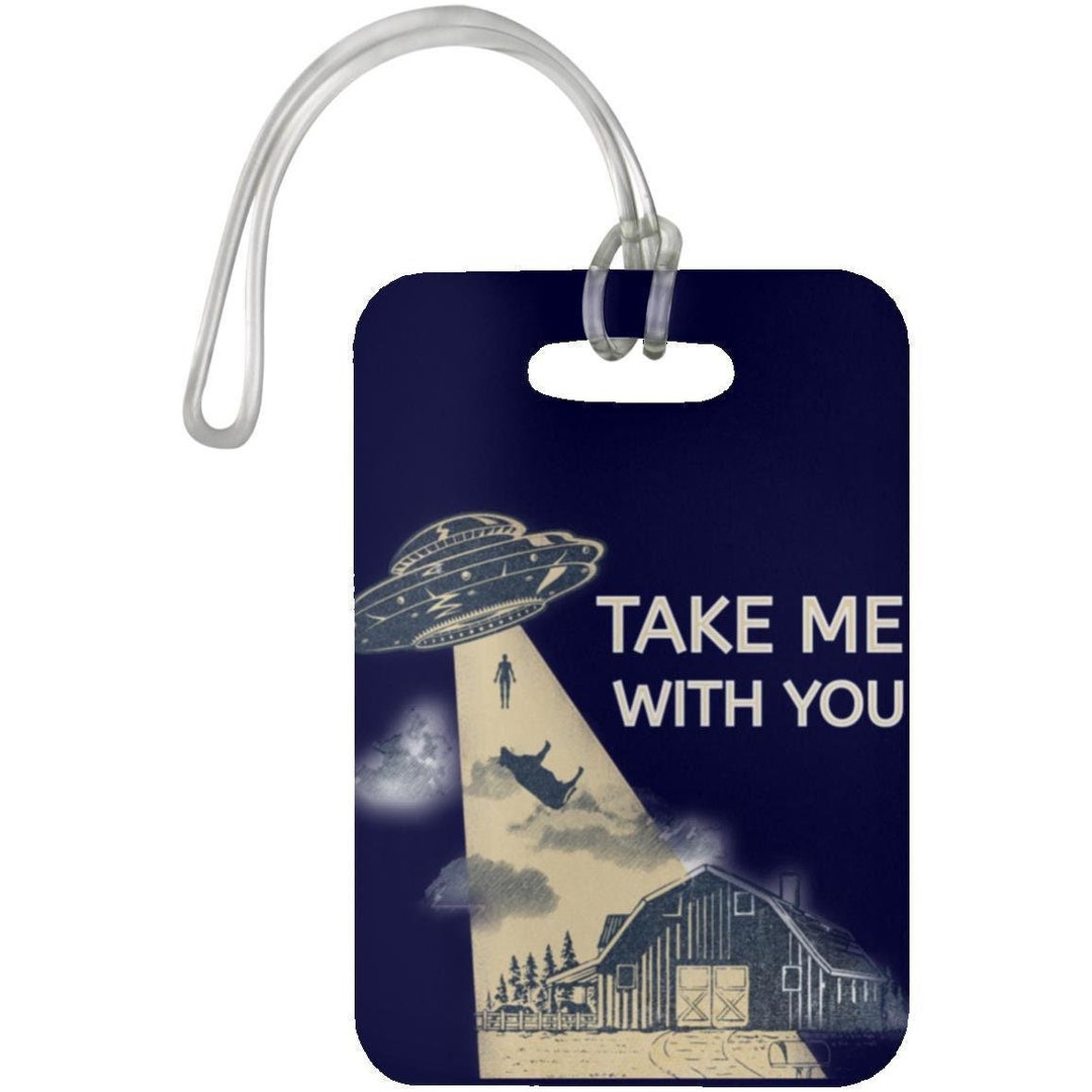 Fun UFO Luggage Tags - Personalized Suitcase Tags - Take Me Home Travel ...