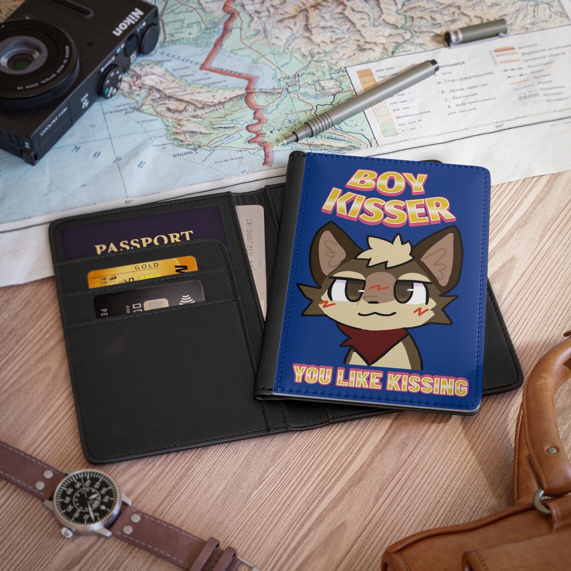 Boykisser Meme Fursona Furry Passport Cover, Fursona Passport Holder ...