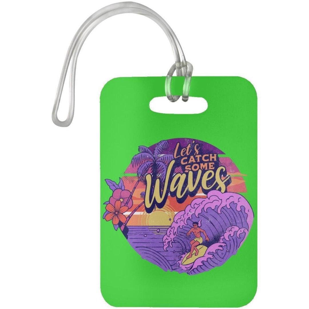 Catch Waves Surfer Luggage Tag Cool Unique Colorful Bag Tag Perfect ...