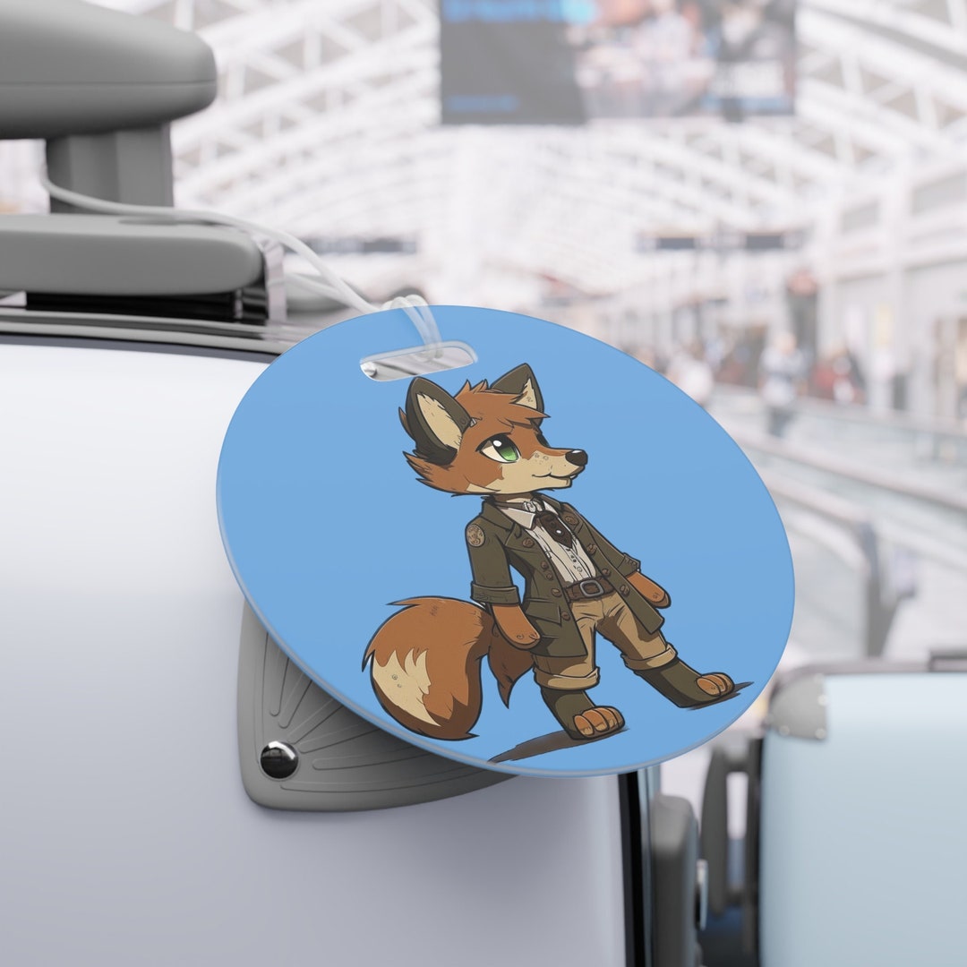 Fox Furry Fandom Luggage Bag Tag, Cute Fursona Gift, Fursuit Fox Face ...