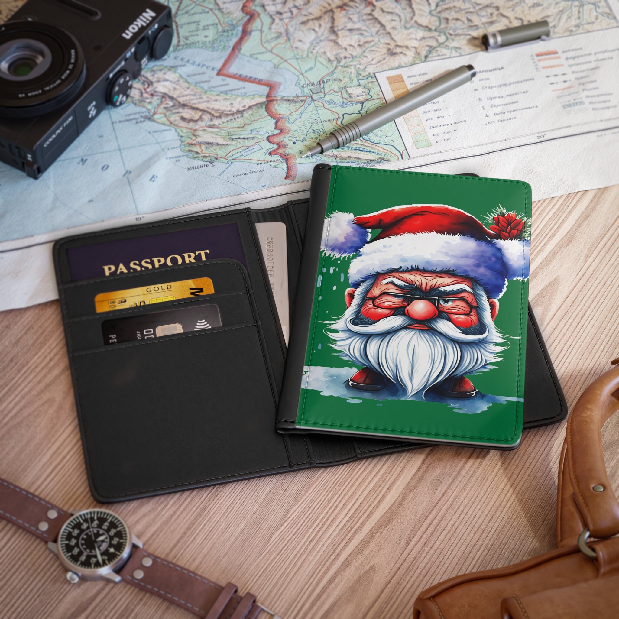 Santa Funny Passport Cover Cool Passport Holder Gift for - Etsy