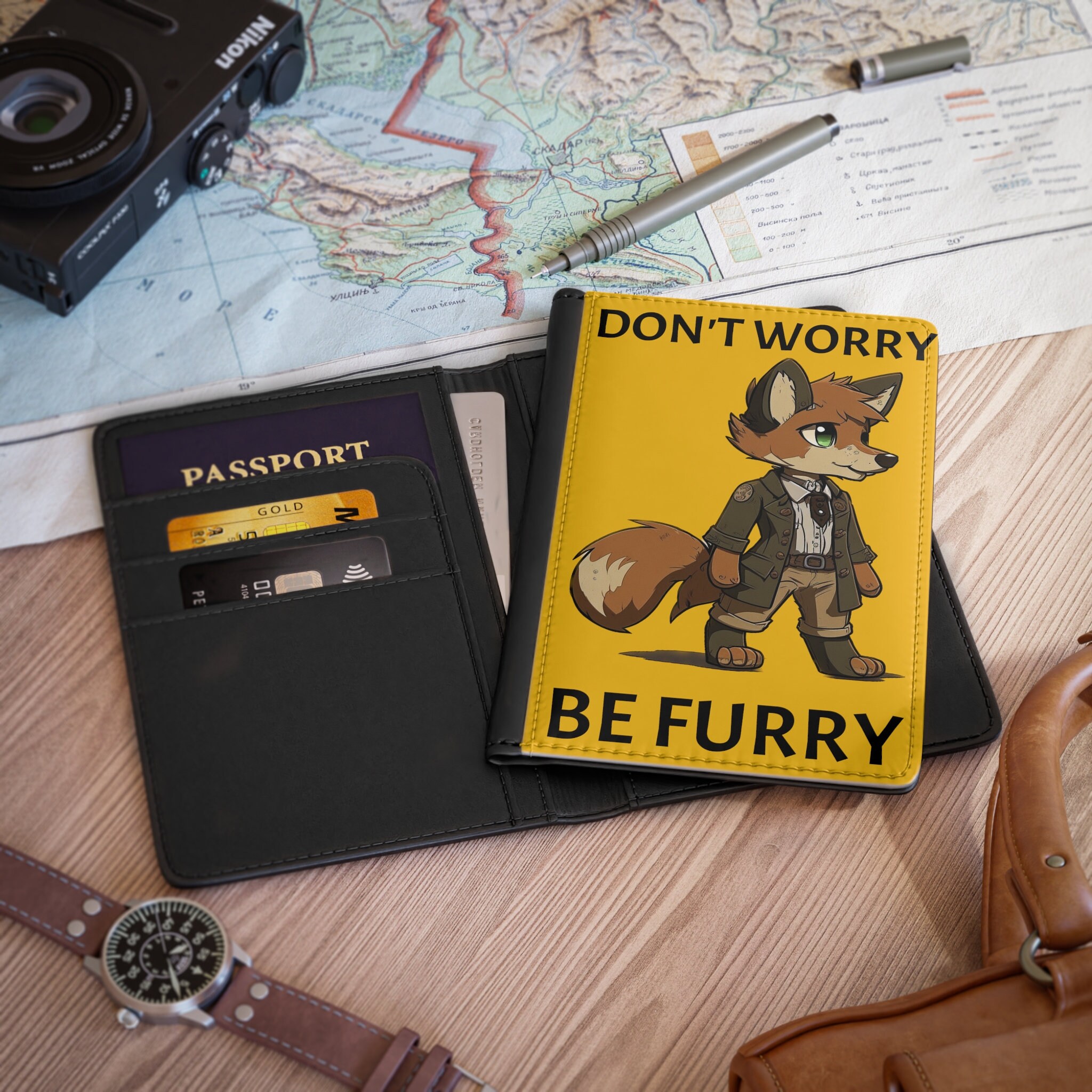 Fursuit Fandom Passport Holder Furry Art Passport Wallet Fursona Furry ...