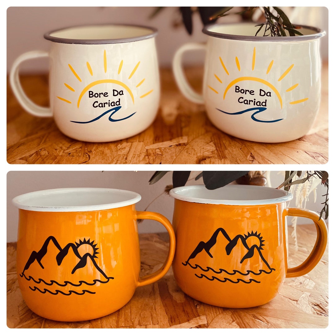 Personalised Cute, Quirky Enamel Belly Mugs for Adventures - Etsy UK