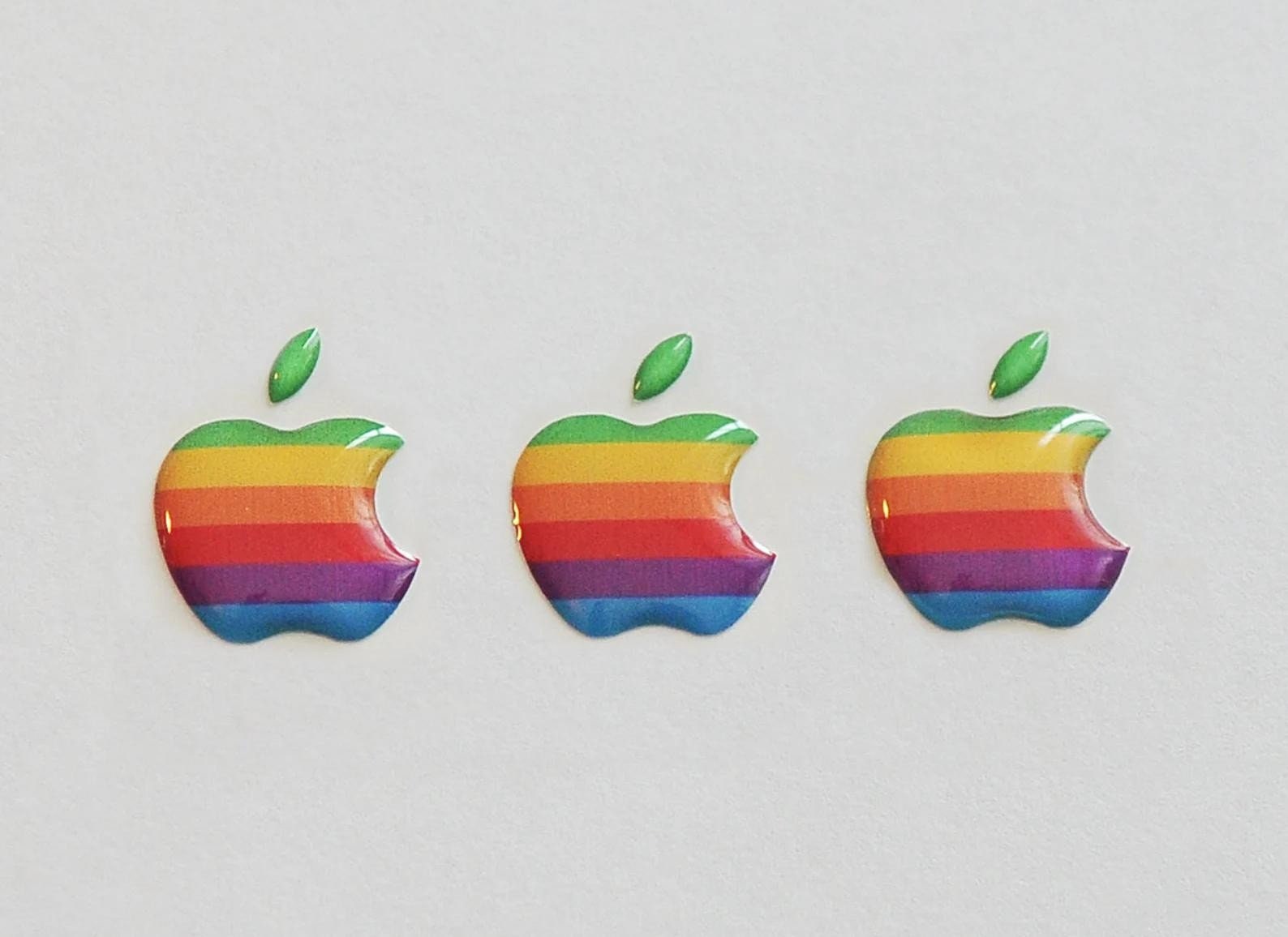 Retro Rainbow Apple Logo Sticker: 3D Domed Decal - Etsy