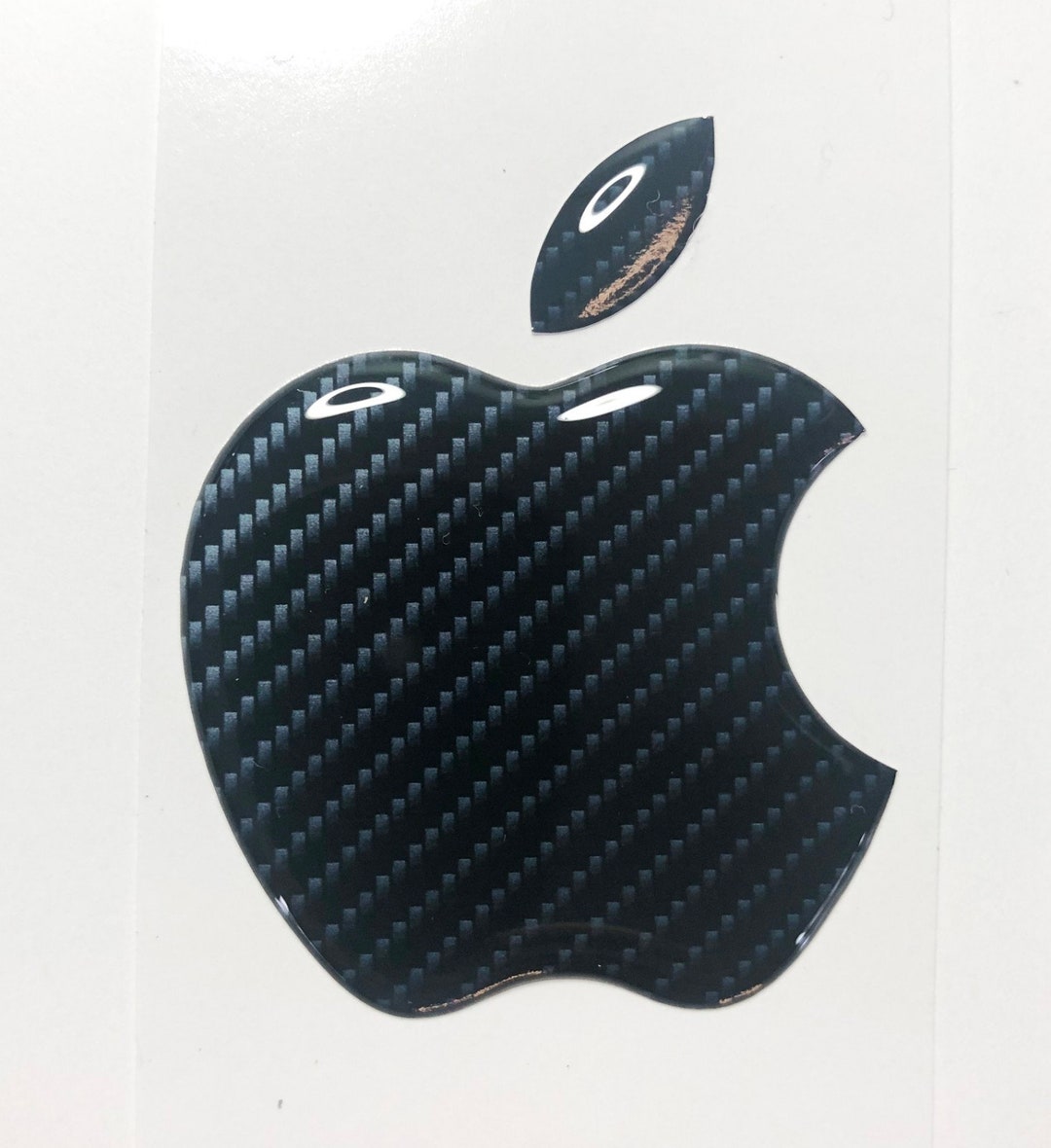 Carbon Fiber Apple Logo Sticker: 3D Domed Decal for Iphone, Macbook ...