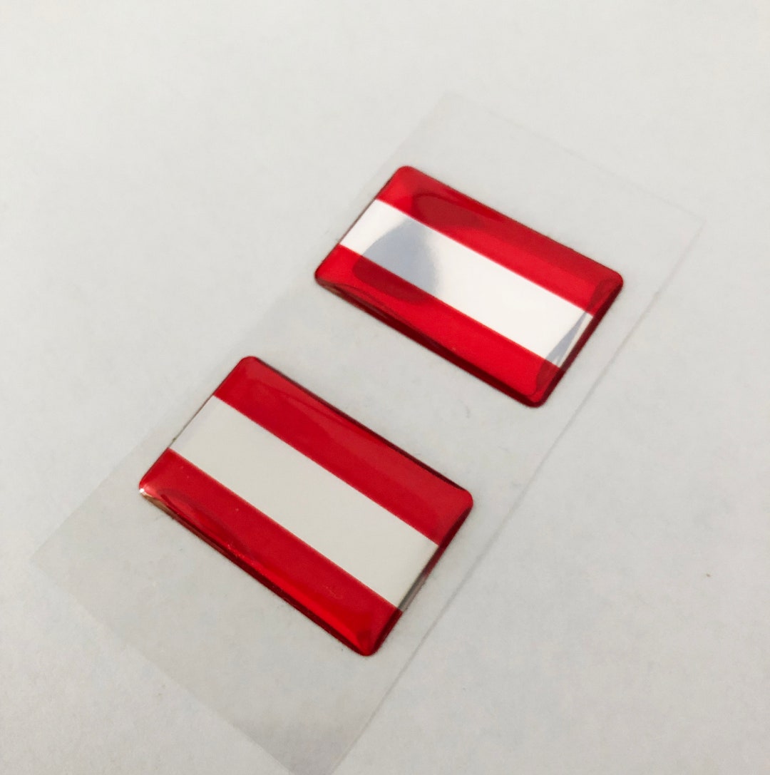 2 Pcs X Austria Flag Stickers (32x20 Mm or 50x30 Mm) Flag Decal 3D ...