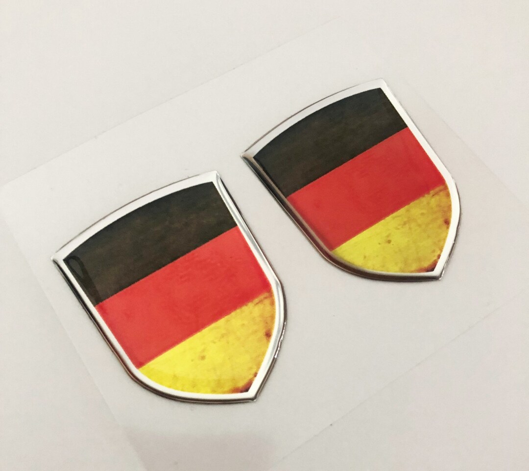 2 Pcs X Germany Flag Stickers (40x32 Mm ) Flag Decal 3D Resin Silicone ...