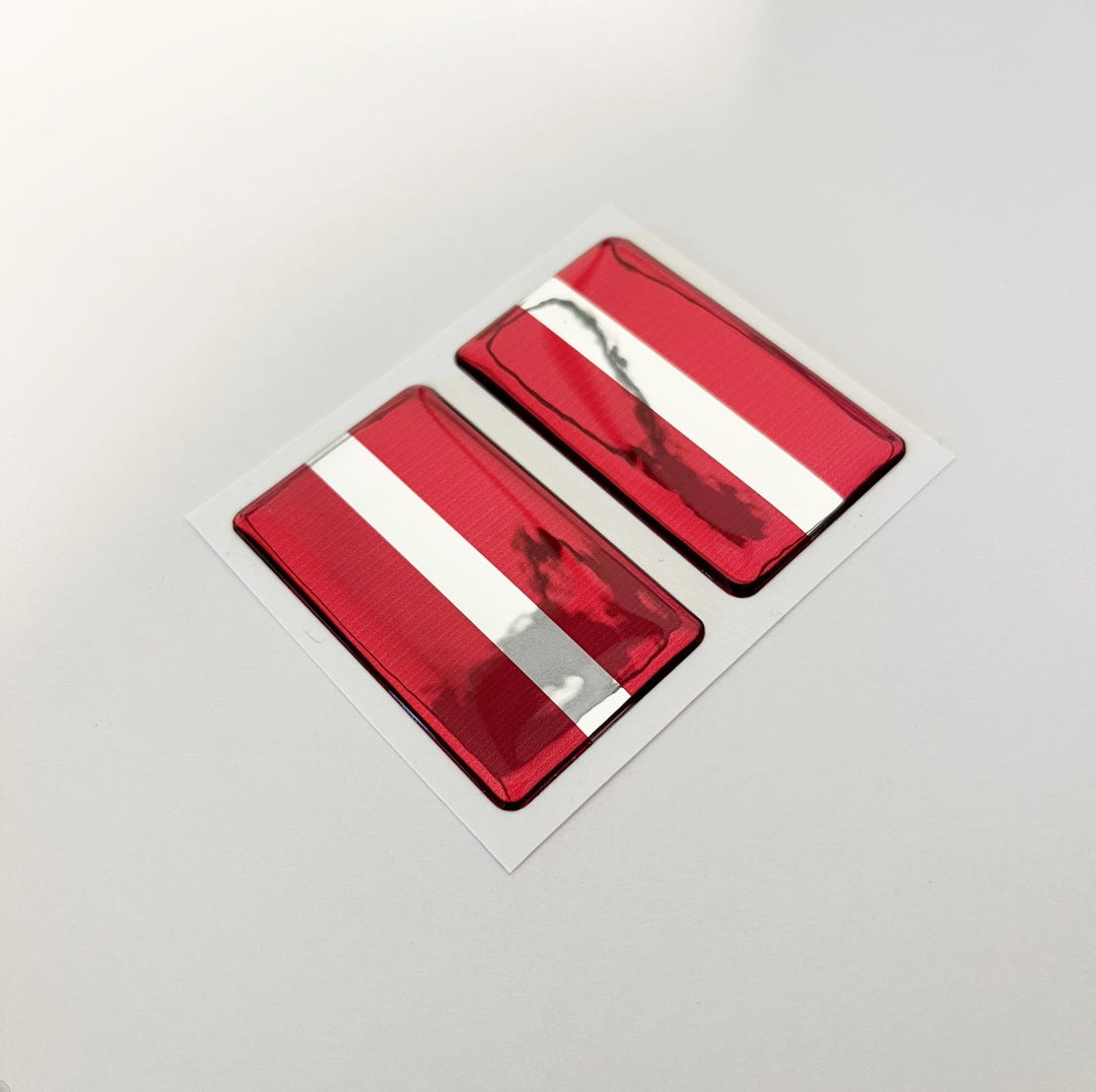 Latvian Flag Stickers: 3D Resin Decal for Car, Bike (2 Pcs) - Etsy