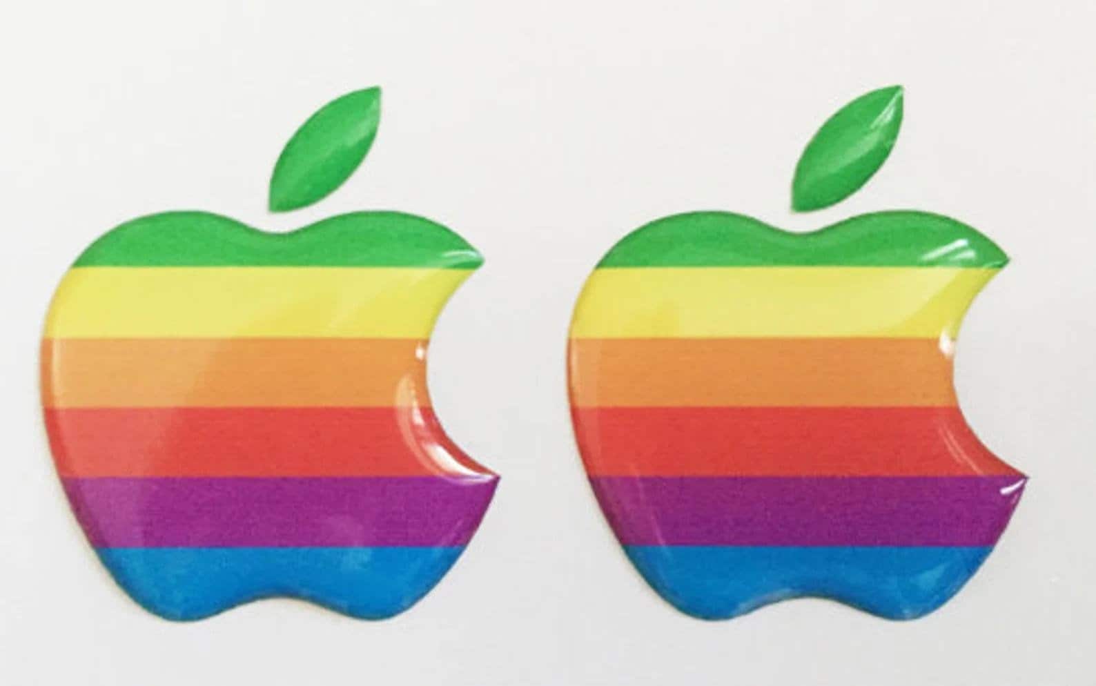 Retro Rainbow Apple Logo Sticker: 3D Domed Decal - Etsy