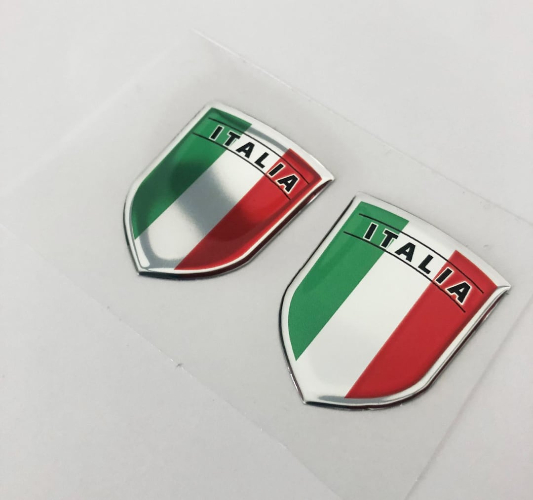 2 Pcs X Italy Flag Stickers 40x32 Mm or 1 Pcs 80x64 Mm Decal 3D Resin ...