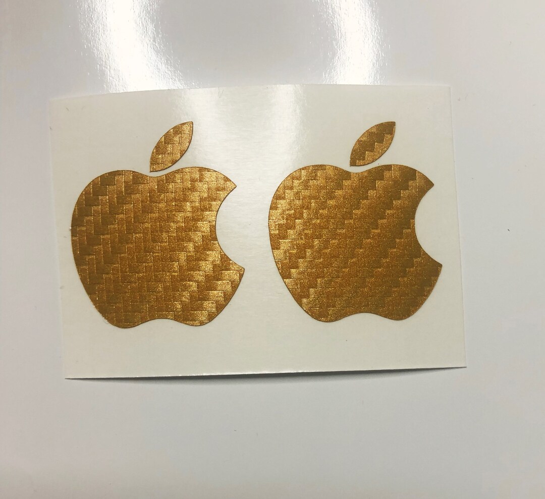 Yellow Carbon Fiber Apple Logo Sticker: Iphone, Macbook, Ipad, Imac - Etsy