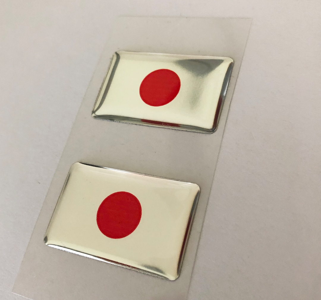 2 Pcs X Japan Flag Stickers (32x20 Mm or 50x30 Mm) Flag Decal 3D Resin ...