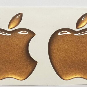 3D Domed Apple Logo Sticker: Bronze Copper Vinyl Decal - Etsy