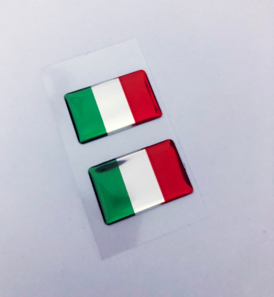 2 Pcs X Italy Flag Stickers (32x20 Mm or 50x30 Mm) Flag Decal 3D Resin Silicone Gel Sticker ...