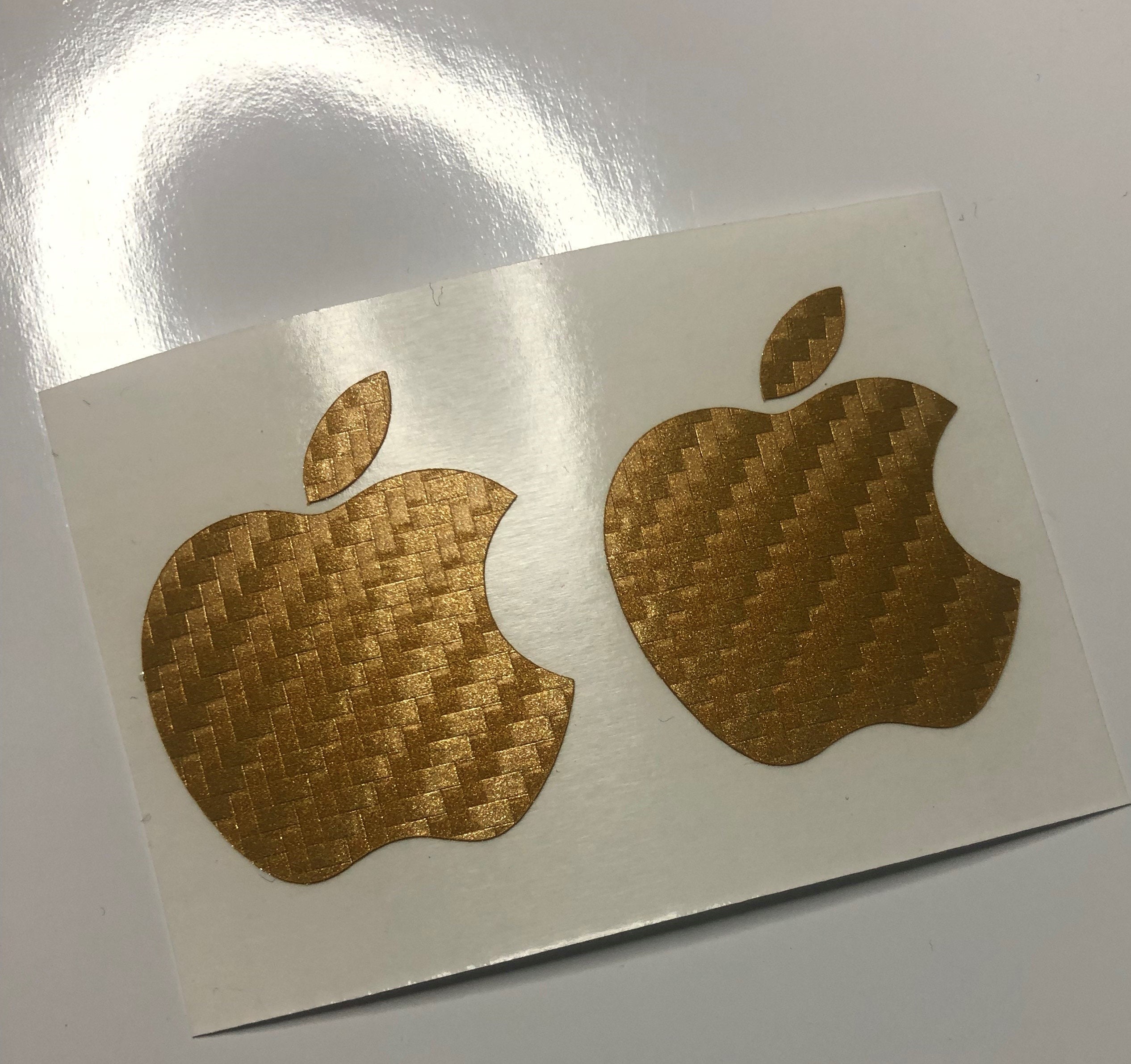 Yellow Carbon Fiber Apple Logo Sticker: Iphone, Macbook, Ipad, Imac - Etsy