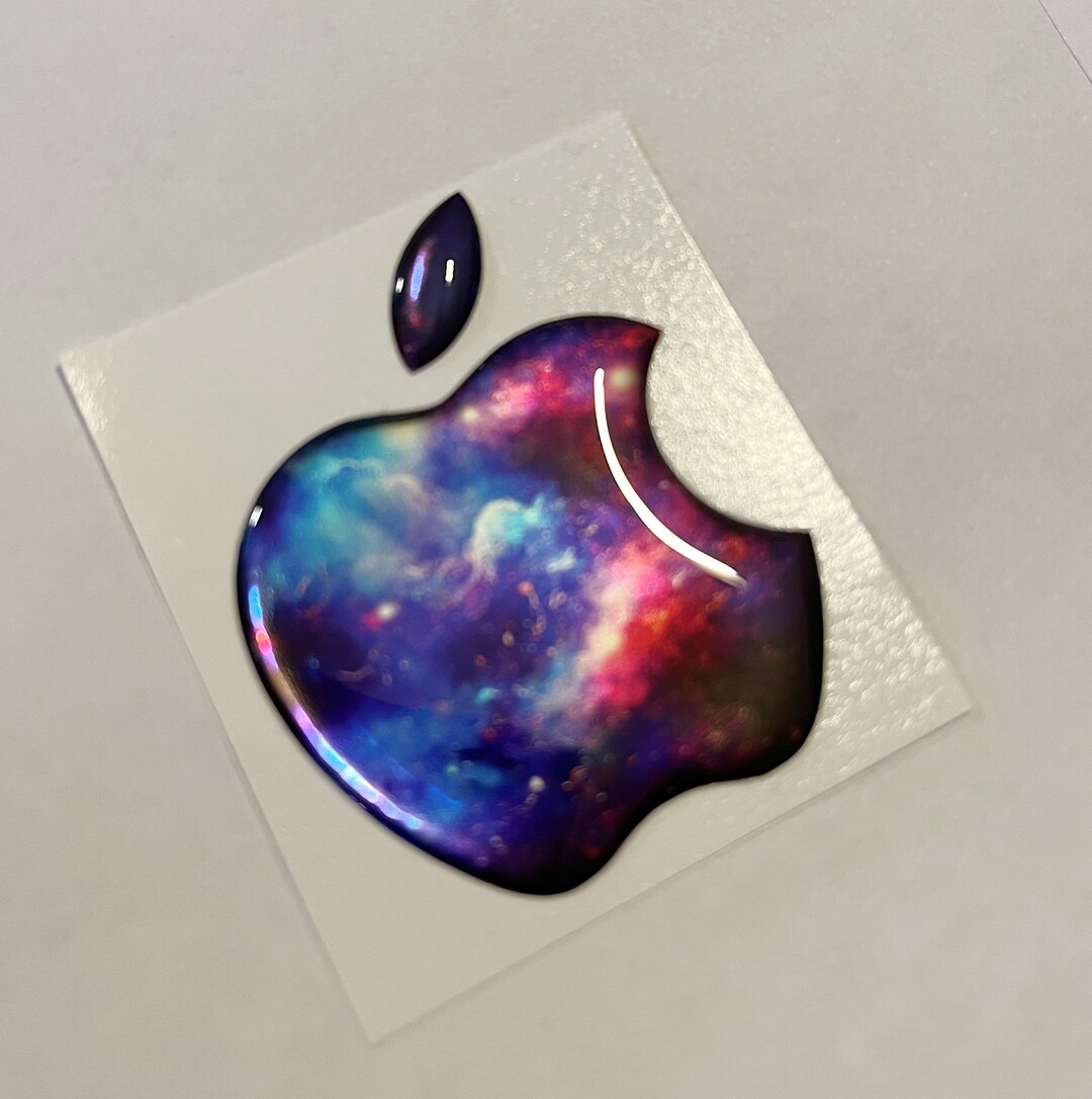 Galaxy Apple Logo Sticker: 3D Domed Resin Decal - Etsy