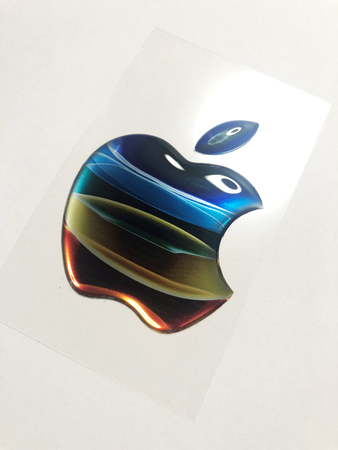 3D Domed Apple Logo Sticker: Chrome Vinyl Decal for Iphone, Macbook ...
