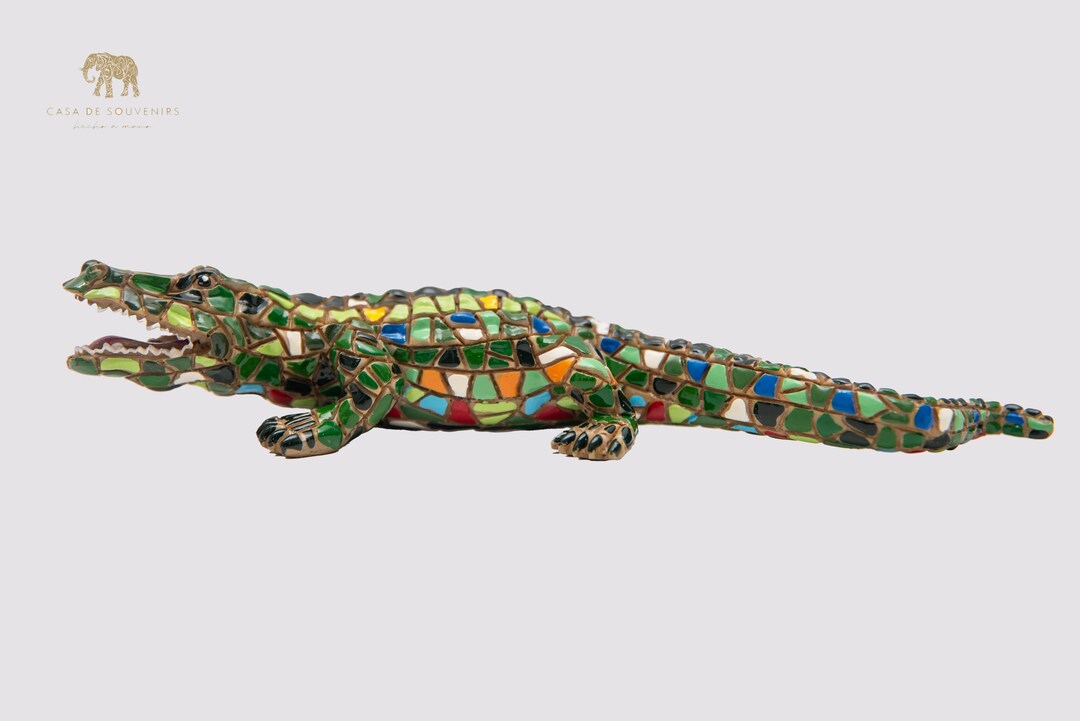 Mosaic Crocodile Bull Statue With Great Colors Made With Marble Dust ...