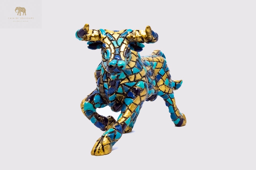 Golden Blue Bull Statue Made With Marble Dust and With Enamel. It's the ...