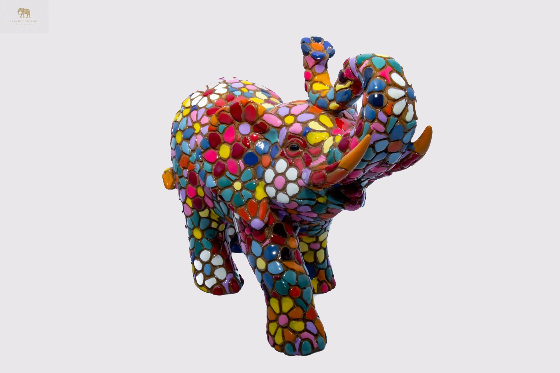 Flower Colors Elephant Statue Made With Marble Dust and With Enamel. It ...
