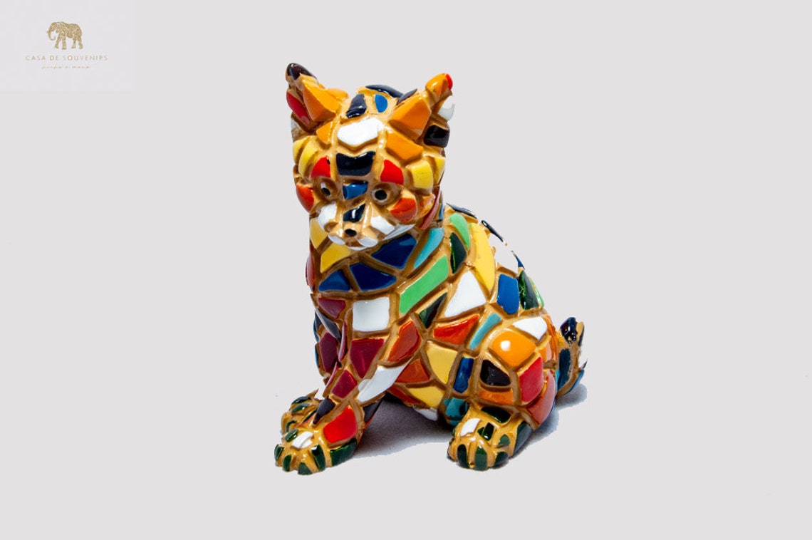 Mosaic Cat Statue Made With Marble Dust and With Enamel. | Etsy