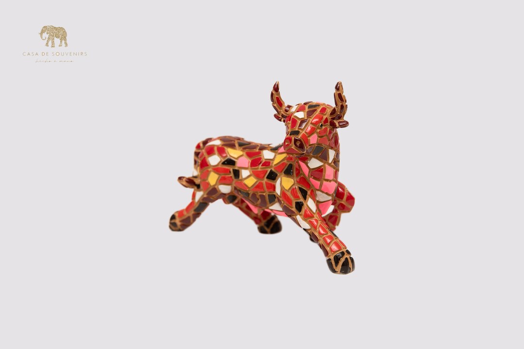 Mosaic Red Bull Statue Made With Marble Dust and With Enamel. It's the ...