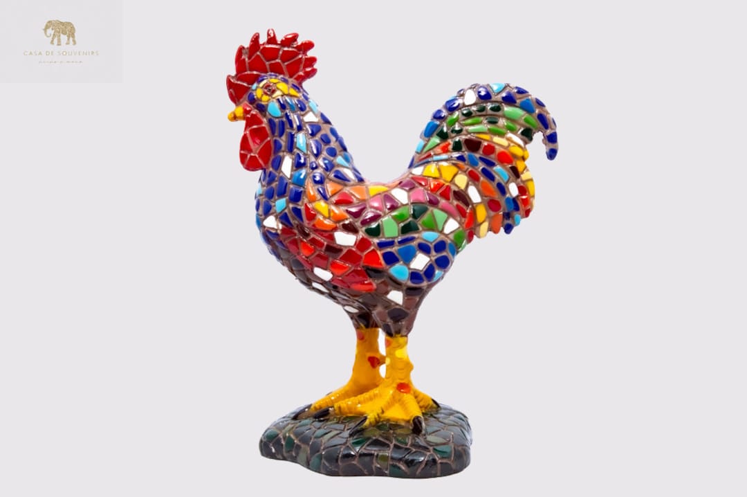 Mix Colors Rooster Statue Made With Marble Dust and With Enamel. It's ...