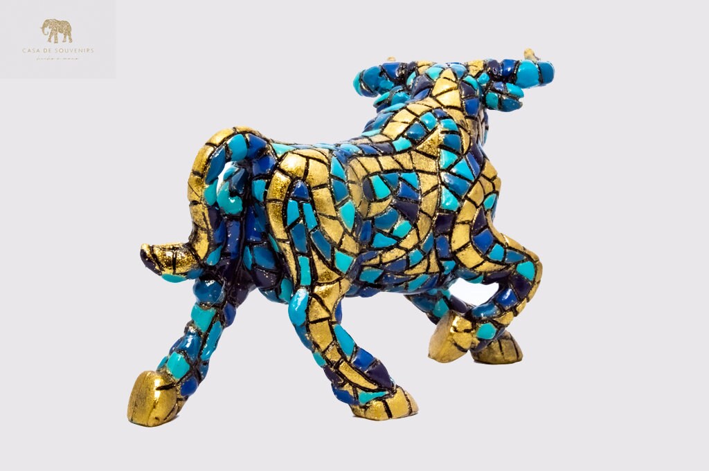 Golden Blue Bull Statue Made With Marble Dust and With Enamel. It's the ...