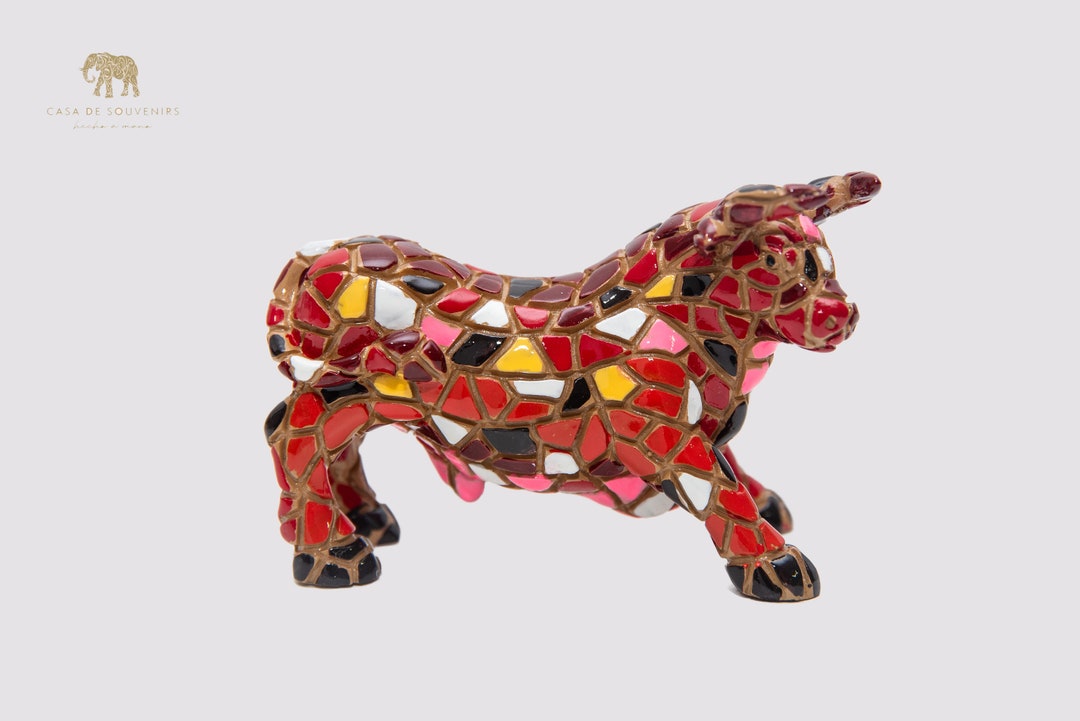 Mosaic Red Bull Statue Made With Marble Dust and With Enamel. It's the ...