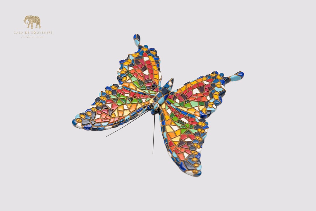Mix Colors Mosaic Butterfly Statue Made With Marble Dust and With ...