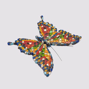Mix Colors Mosaic Butterfly Statue Made With Marble Dust and With ...