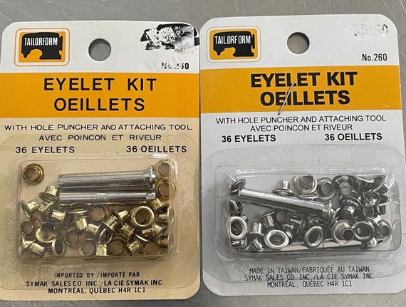 36 Eyelets Sewing Kit With Poincon and Gold or Silver Riveter - Etsy