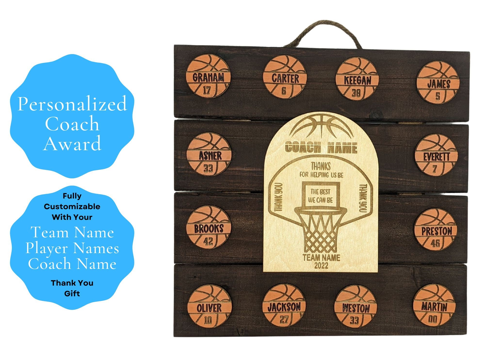 Youth Basketball Coach Award - Basketball Coach Thank You Sign ...