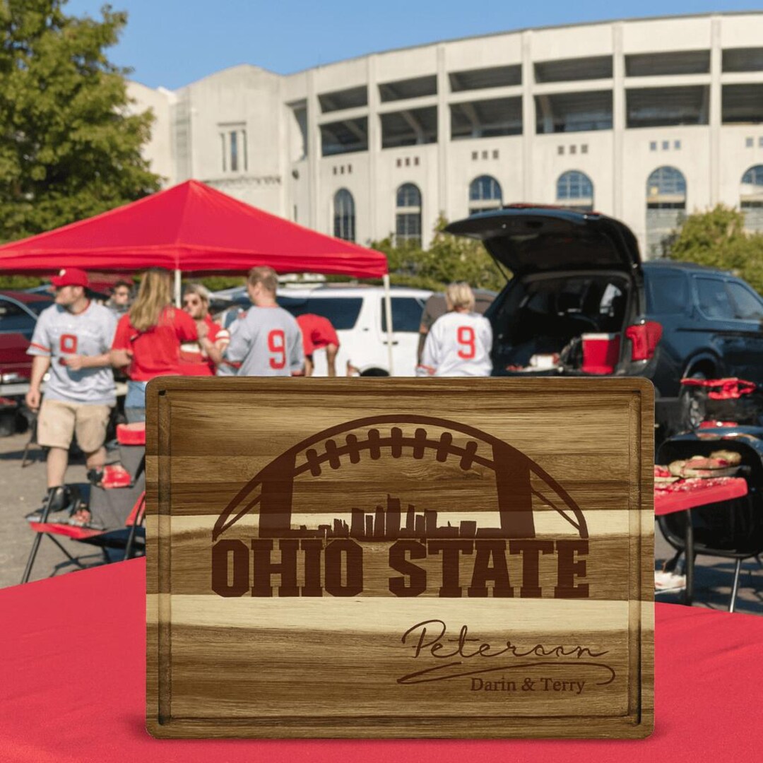 Personalized Ohio Football Cutting Board: Acacia Wood, Laser Engraved ...