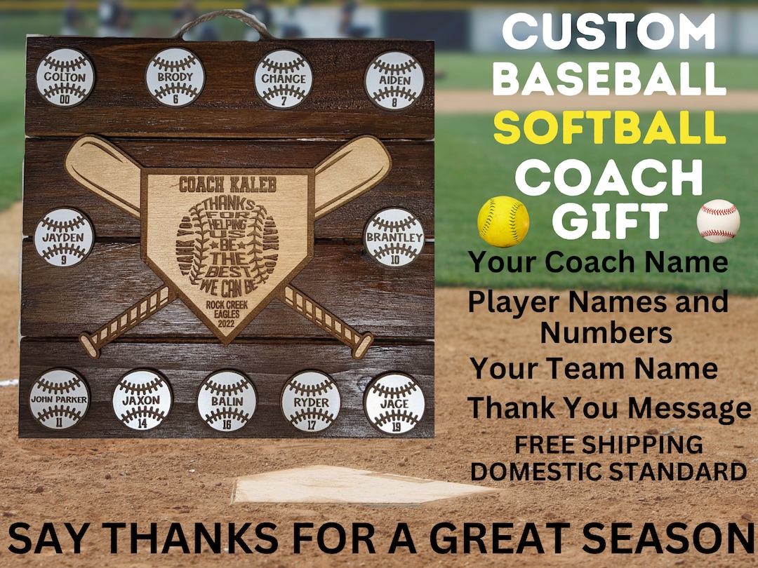 Baseball Softball Coach Gift | End of Season Banquet | Personalized ...