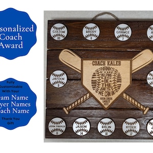 Baseball Softball Coach Gift | End of Season Banquet | Personalized ...
