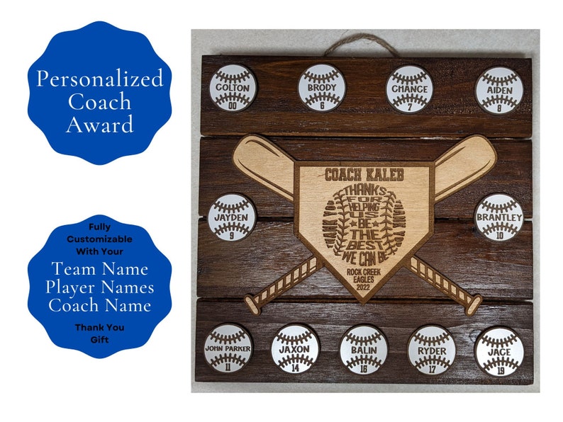 Baseball Softball Coach Gift | End of Season Banquet | Personalized ...