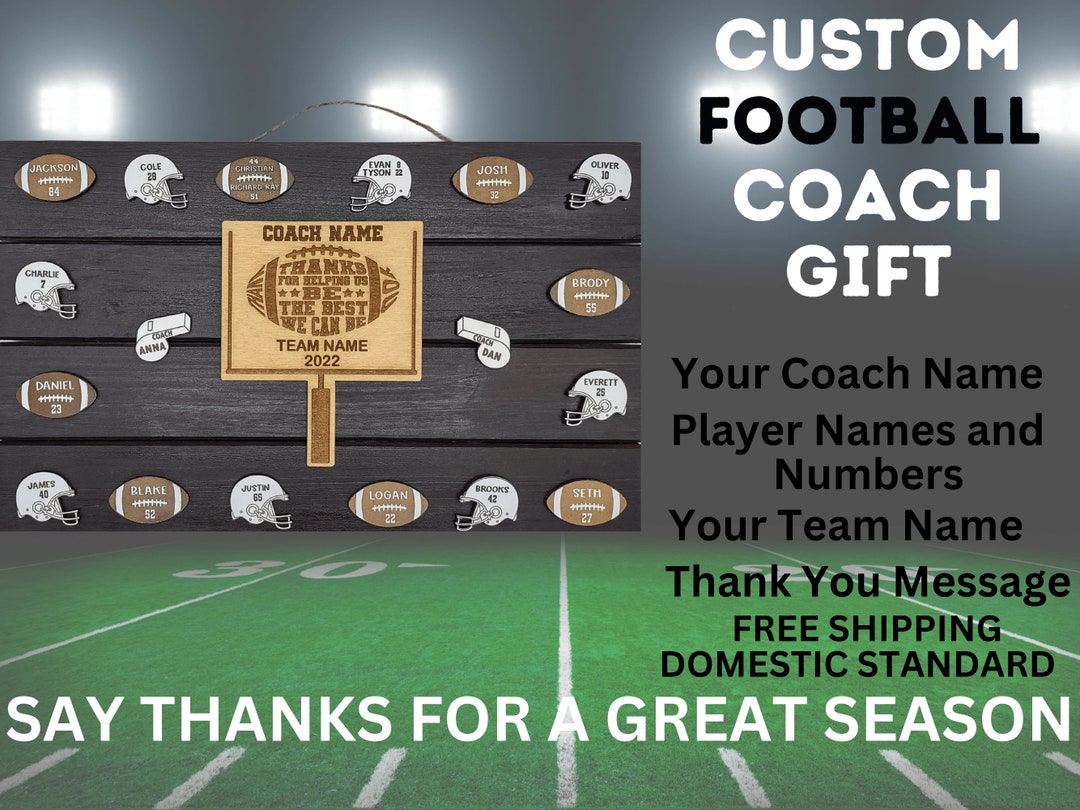 Football Coach Gift | End of Season Gift | Personalized Coach Gift ...